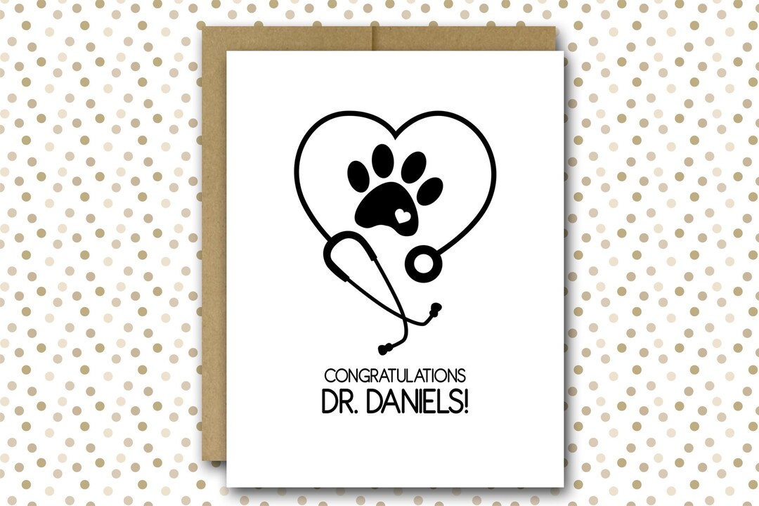 Personalized Vet Card | Vet School Graduation Card | Veterinarian Card ...