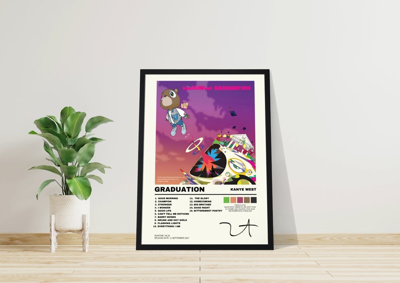 Kanye West Album Cover Poster, Graduation Album Poster, Tracklist ...