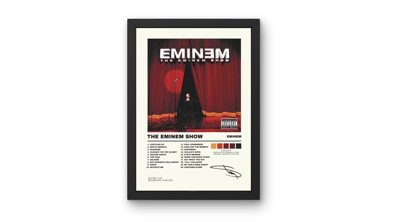 Eminem Album Cover Poster, the Eminem Show Album Poster, Tracklist ...