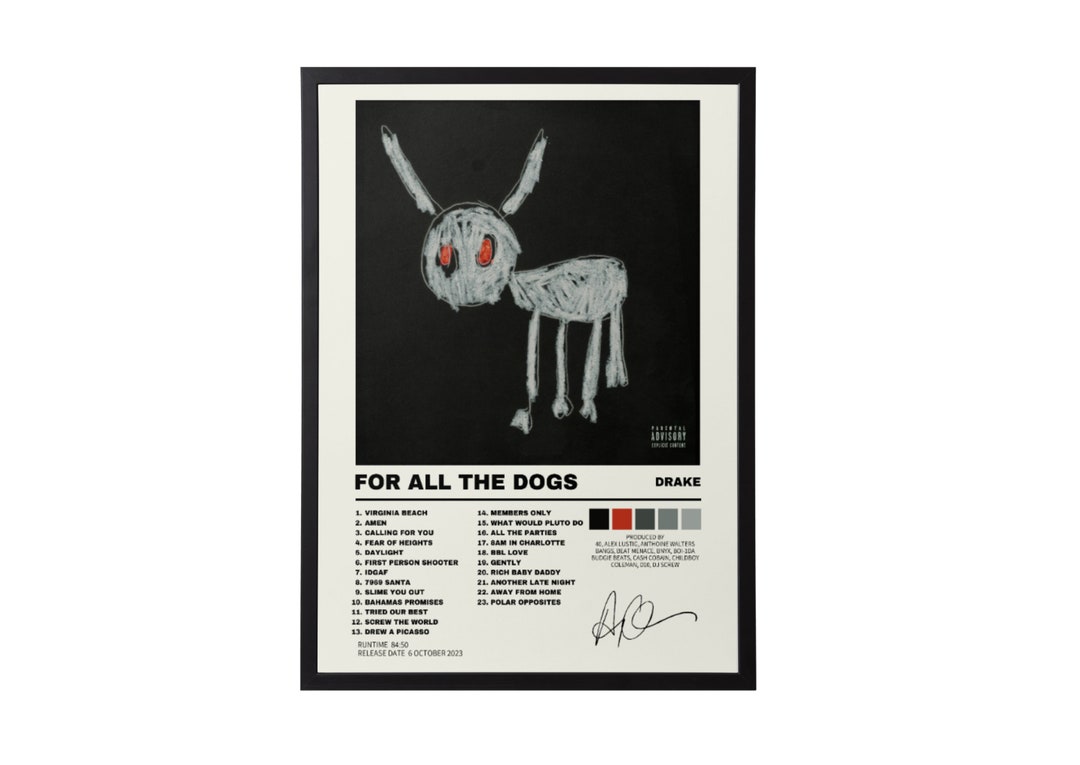 Drake Album Cover Poster, for All the Dogs Album Poster, Tracklist ...