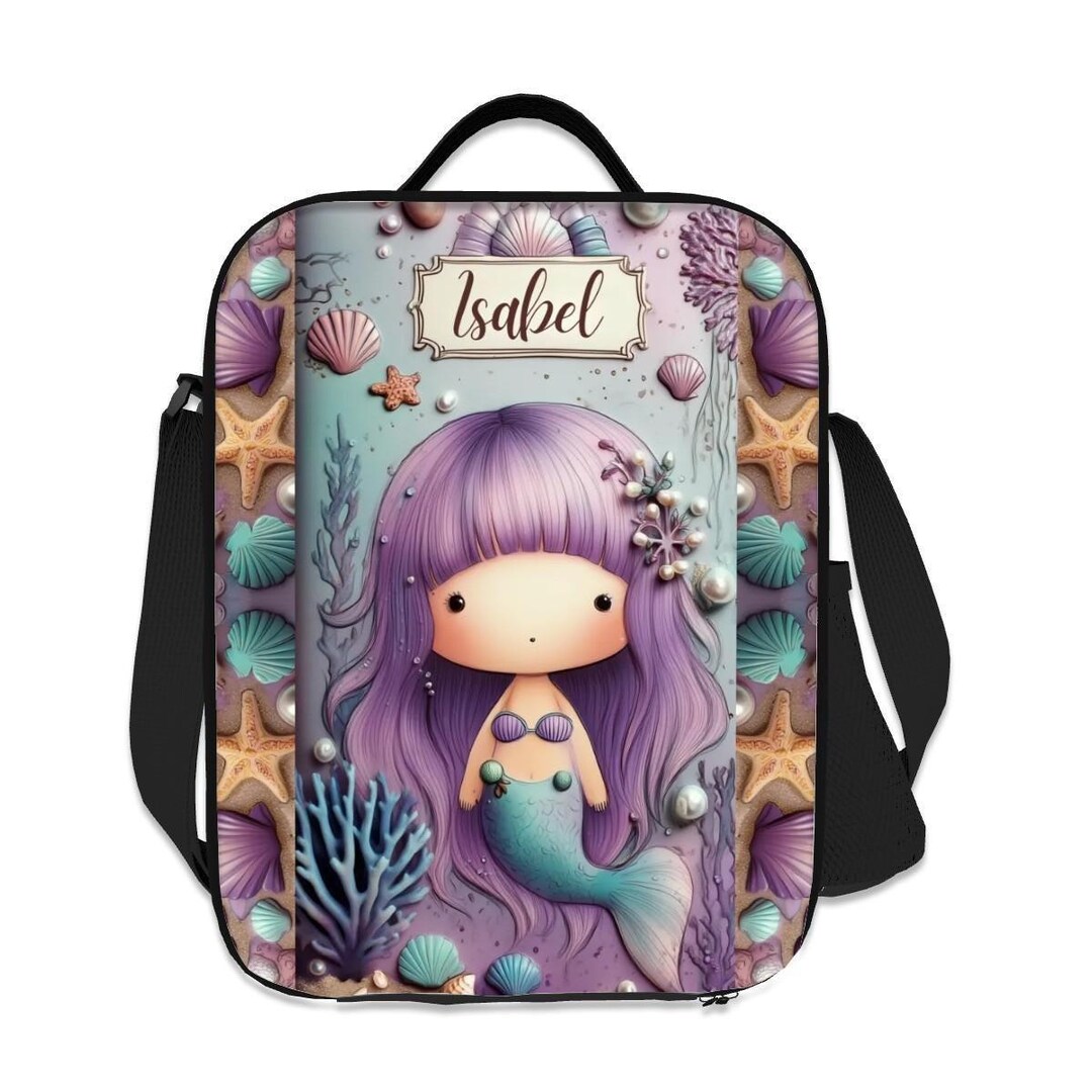 Personalized Mermaid Lunch Bag: Insulated School Tote With Strap - Etsy