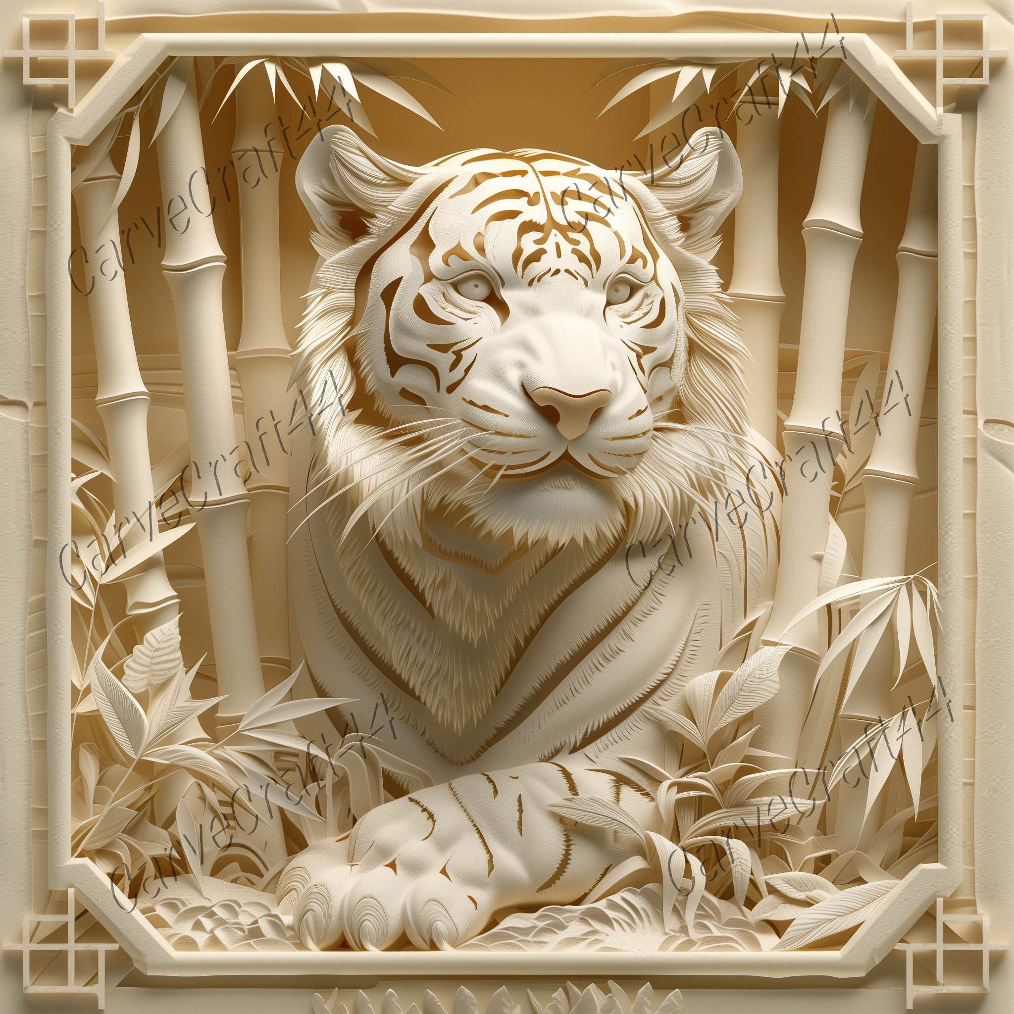 Tiger Digital Laser Engrave File, 3D Illusion, PNG for Engraving ...
