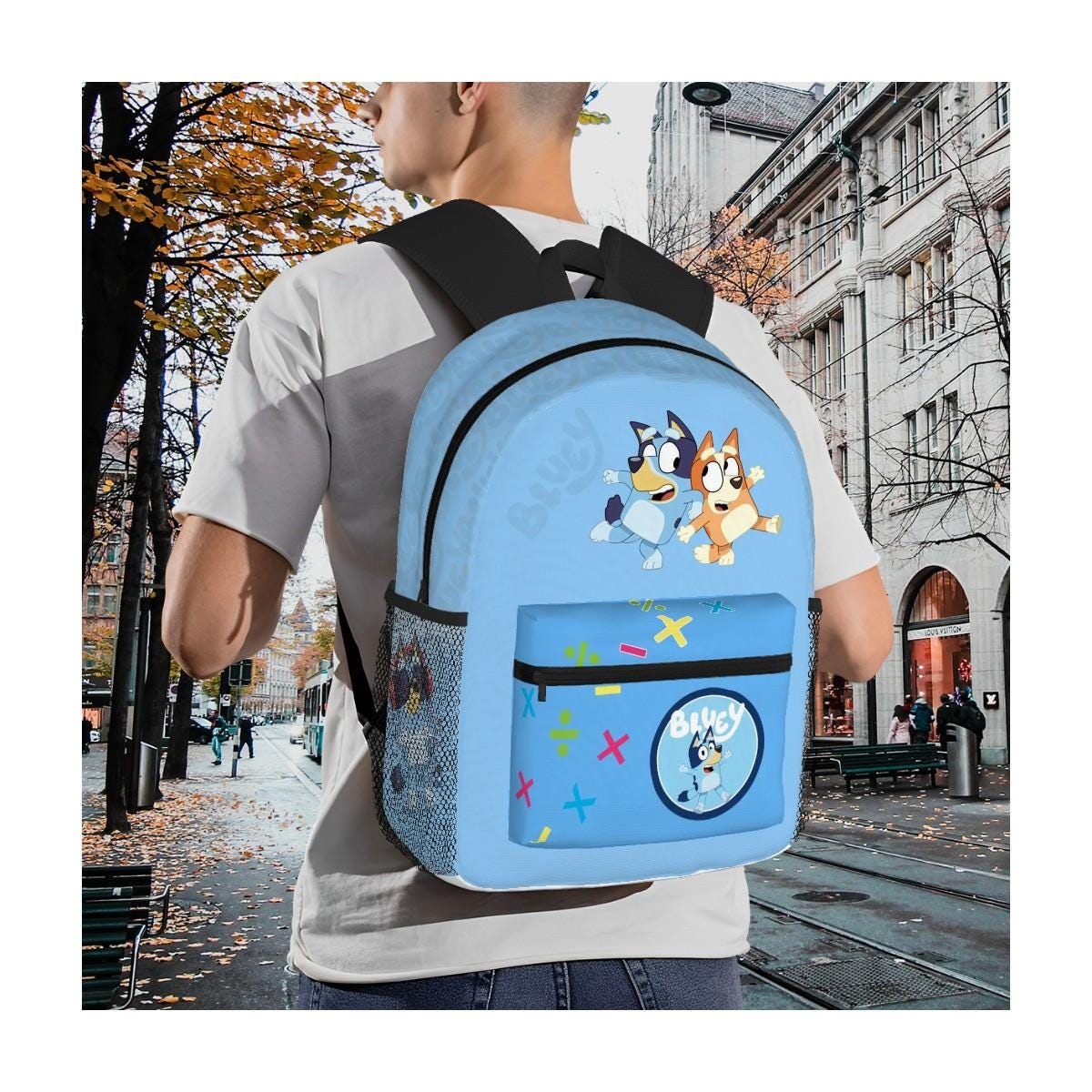 Bluey and Bingo Backpack, Kids School Bag, Cartoon Character Bag ...