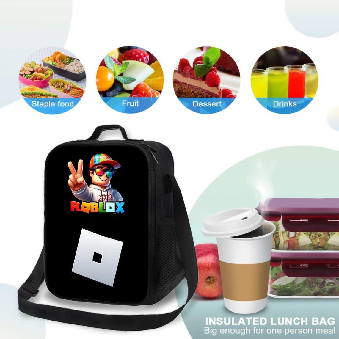 ROBLOX Insulated Lunch Box With Shoulder Strap - Etsy