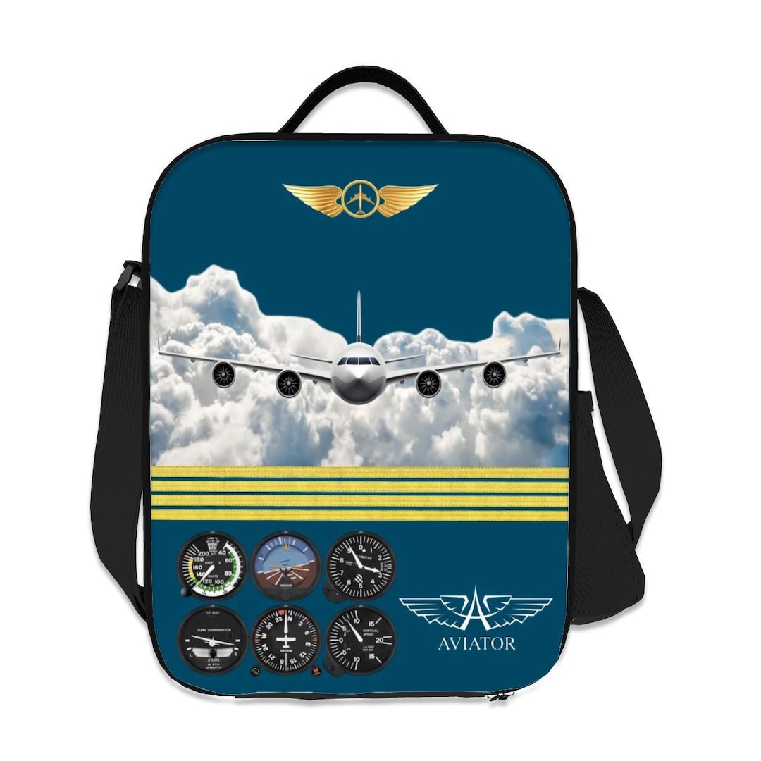 Pilot Lunch Box With Shoulder Strap, Aircraft Lunch Bag, Travel Food ...