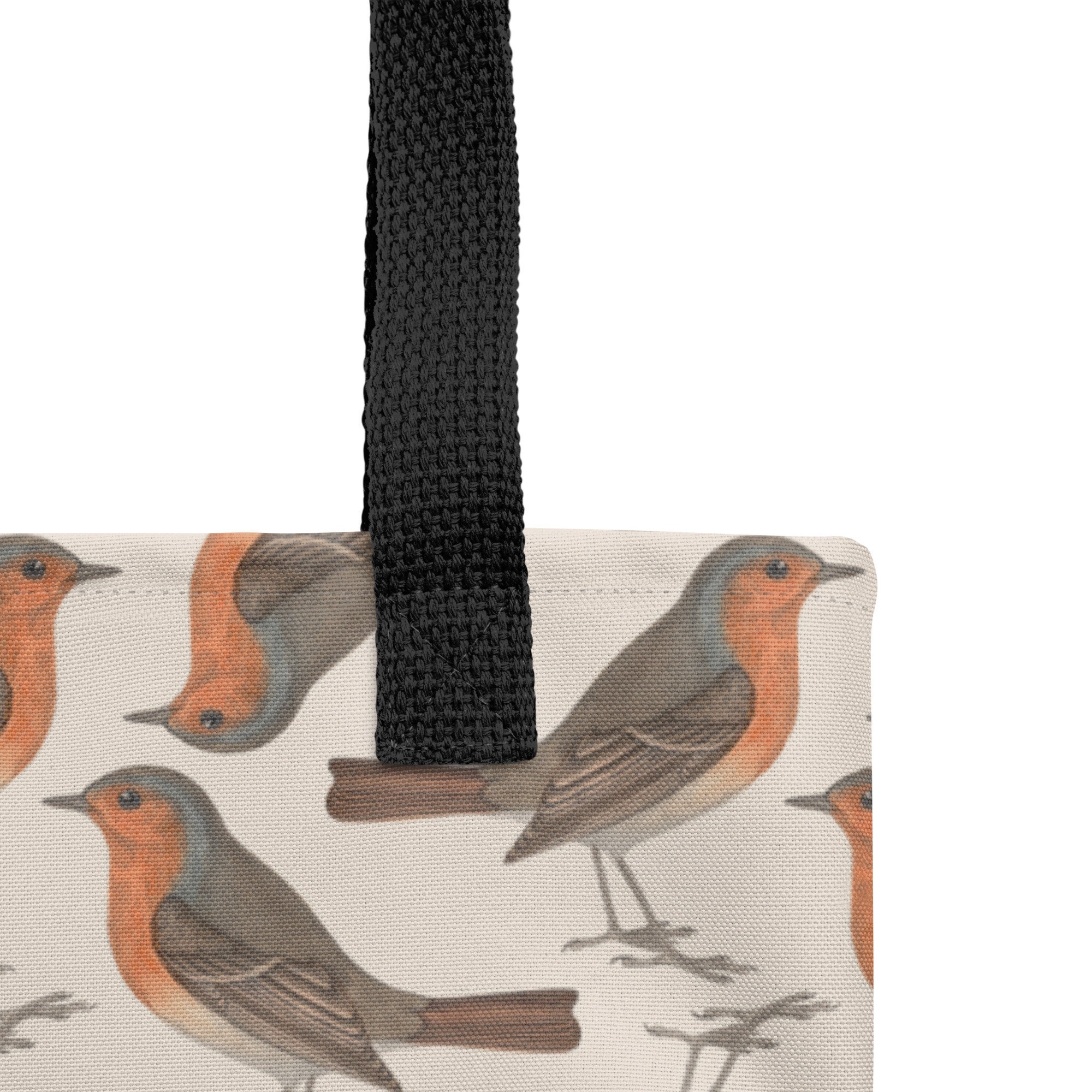 Bird Pattern Tote Bag, European Robin Design, Bird Watching Collection ...