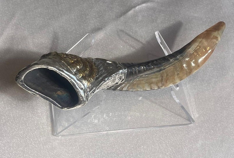 Silver Rams Horn Shofar for Anointing Oil, Kosher Polish Shofar ...