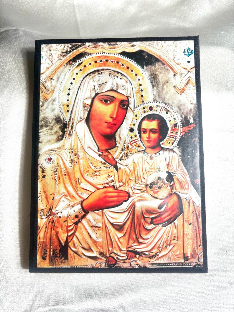 Virgin Mary of Passion, Orthodox Icon, Handmade Icon on Natural Wood ...