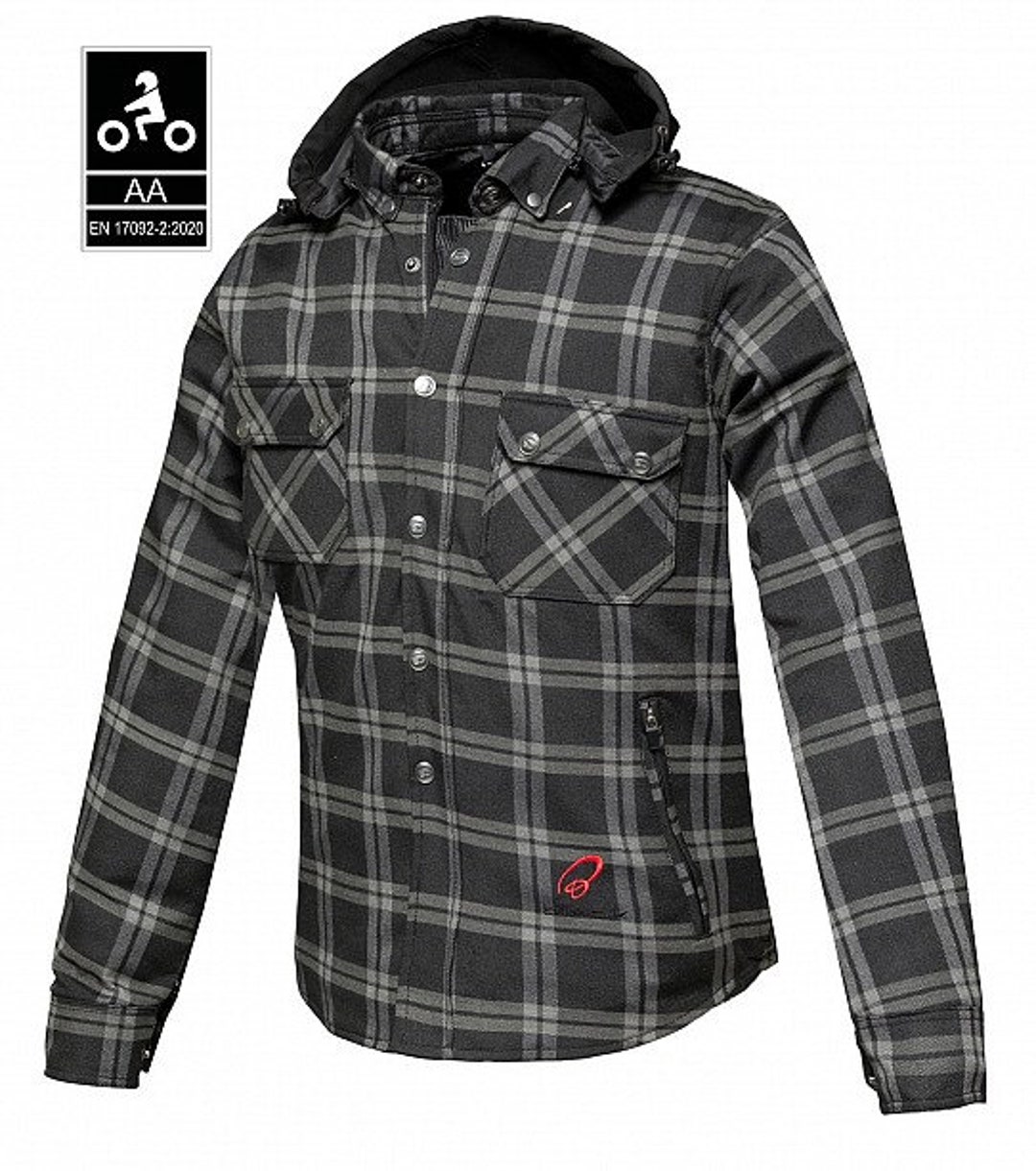 Men's Motorcycle Shirt, Motorbike Shirt, Biker Shirt. Protective Plaid ...