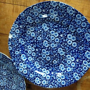 Crownford China Blue Calico Dinner Plates. - Etsy
