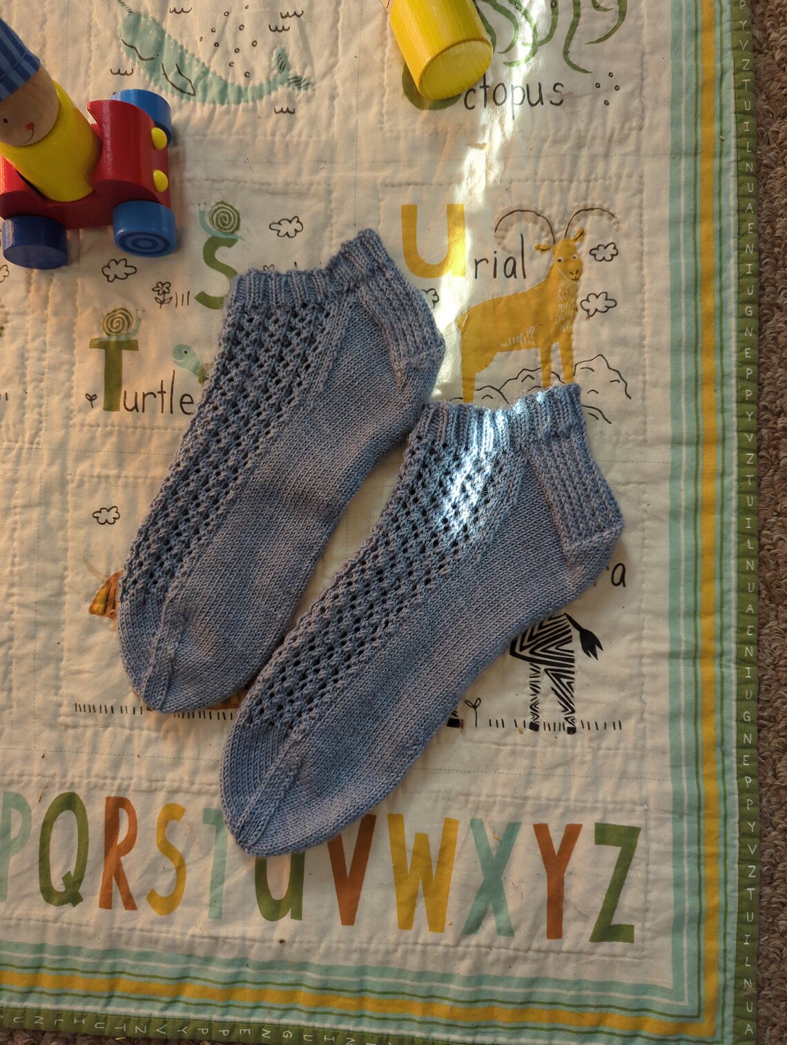Hand Knit Wool Socks in a Lacy Pattern - Etsy