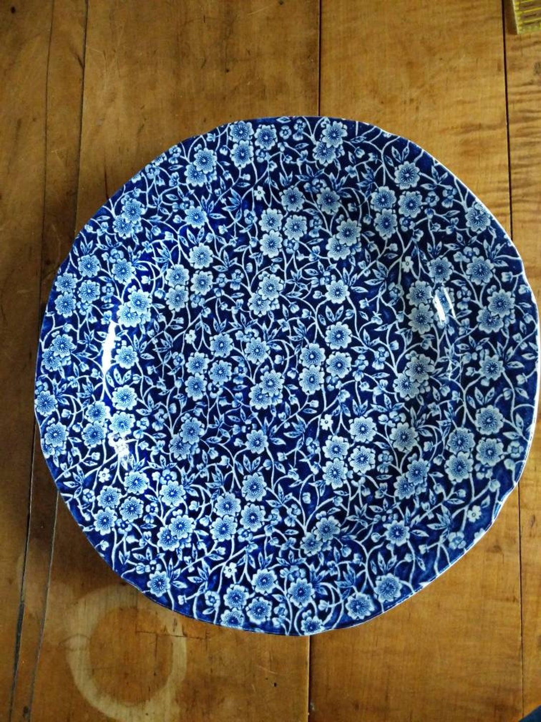Crownford China Blue Calico Dinner Plates. - Etsy