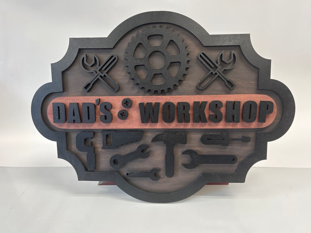 Dads Workshop Sign, Outdoor Sign, Wooden Dad Garage Sign, Workshop Wall ...