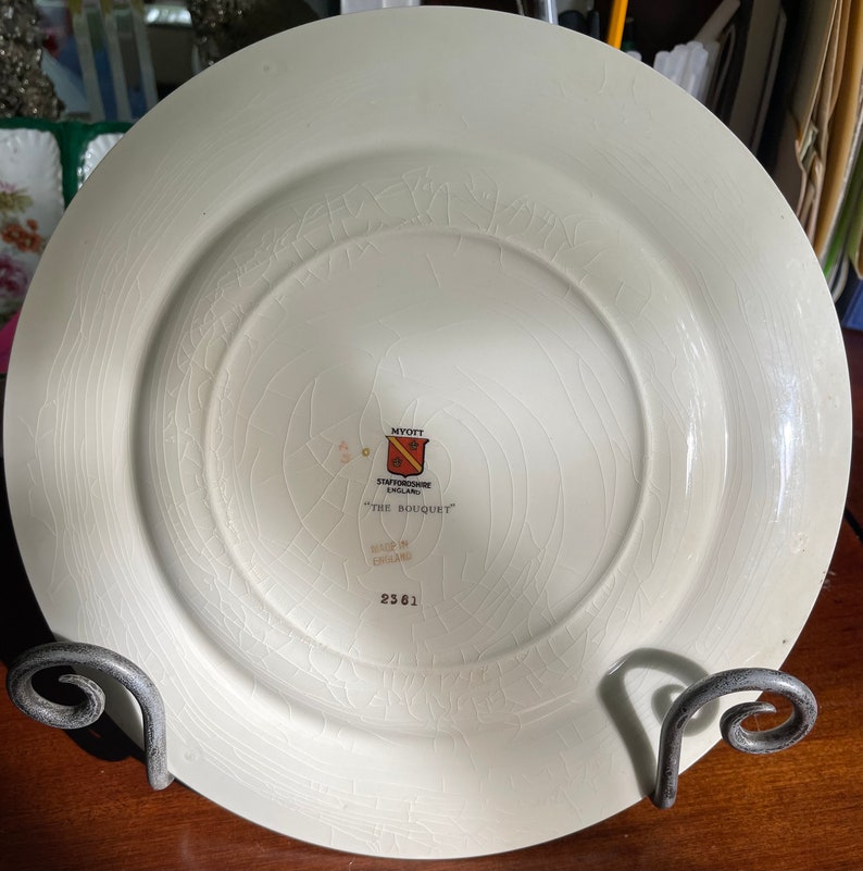 Vintage Myott Staffordshire “the Bouquet” Burgandy Plate 10.5 Inch ...