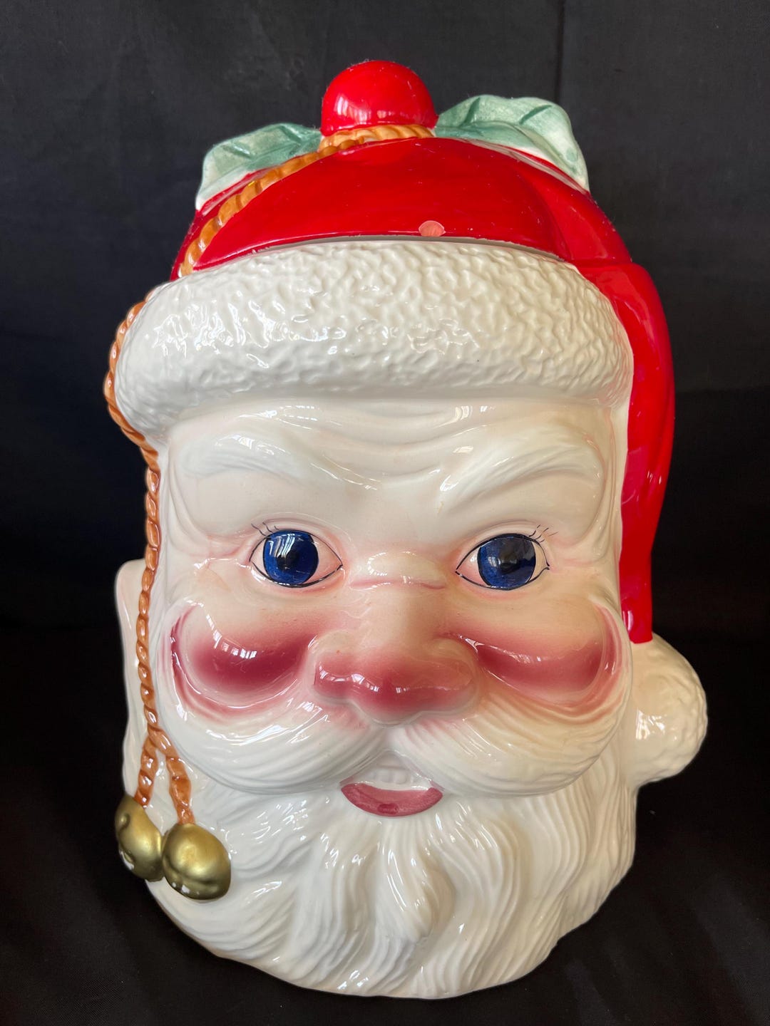 Vintage Christmas Santa Cookie Jar Holiday Accents for Belk - Etsy