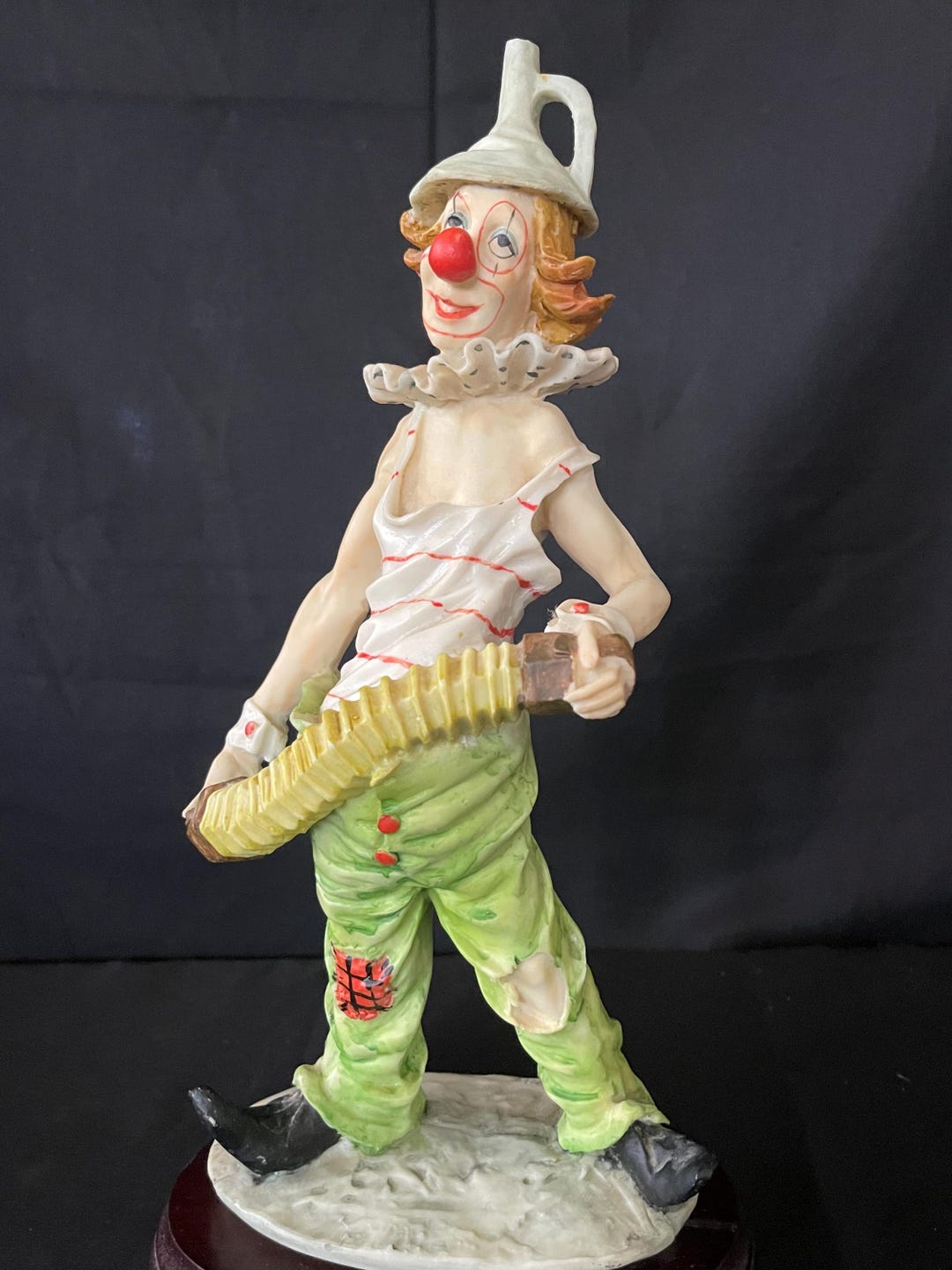 Vintage Pucci Hobo Clown Figurine on Wooden Stand 1984 - Etsy