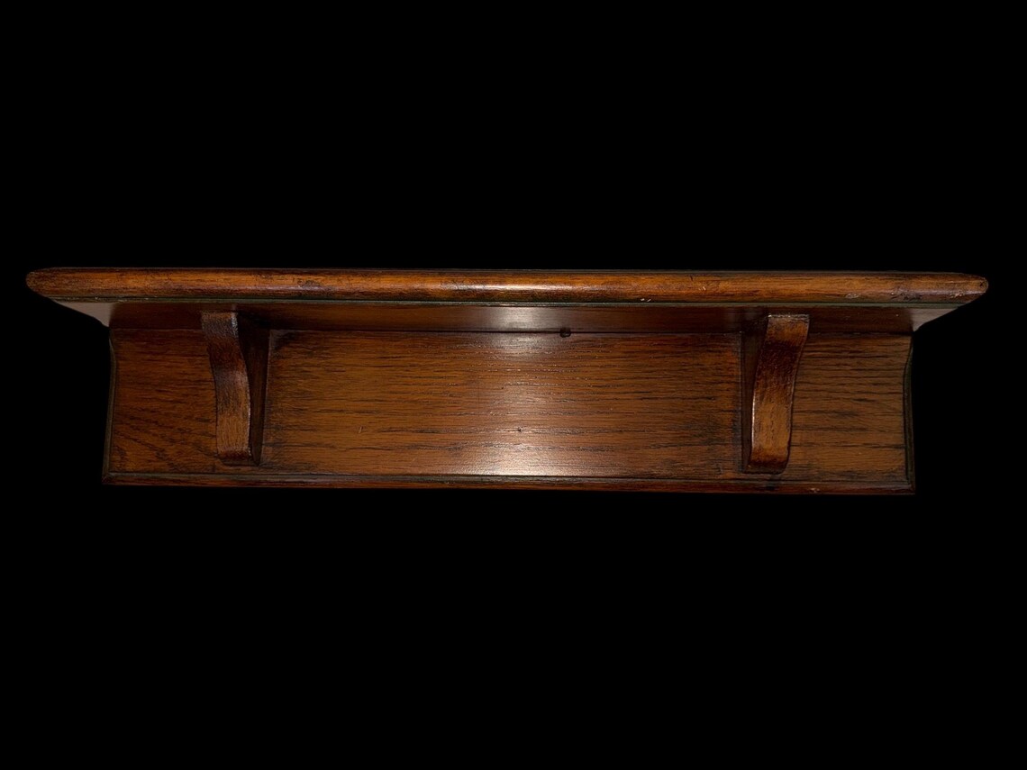 Farmhouse Wooden Wall Shelf With Plate Groove | Rustic Display Ledge ...