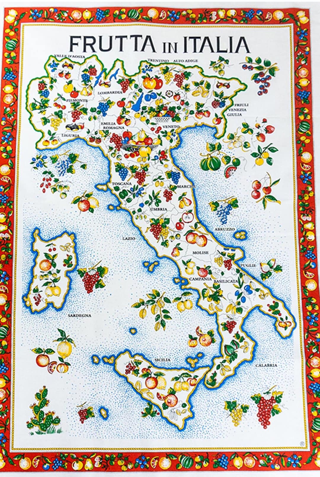 Italian Fruit Map Frutta in Italia Long Kitchen Towel - Etsy