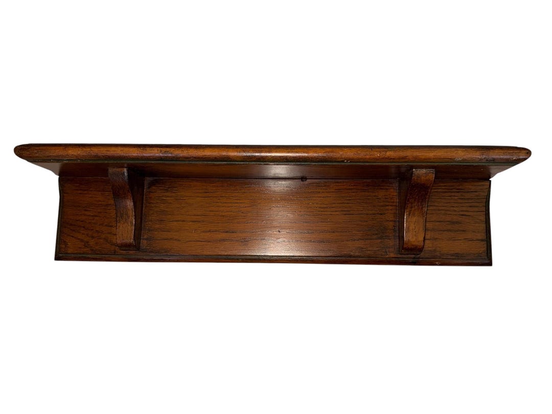 Farmhouse Wooden Wall Shelf With Plate Groove | Rustic Display Ledge ...