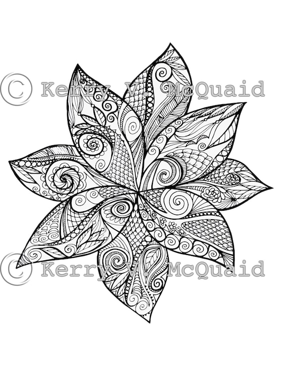 Zendoodle Coloring Page Printable Pdf Zentangle Inspired GUEST ARTIST: