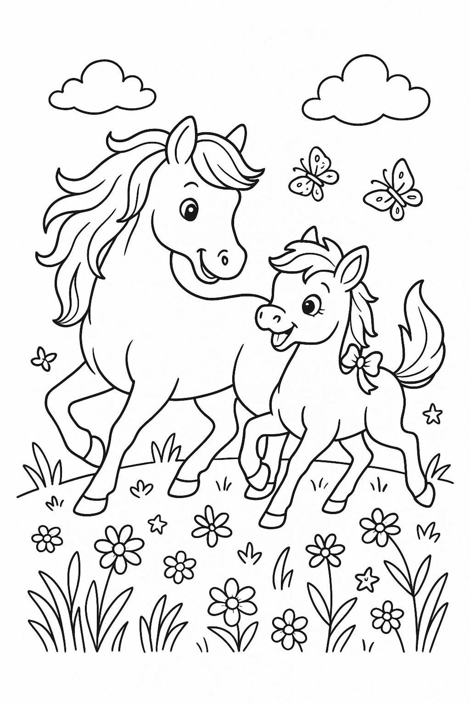 Mommy and Baby Animal Coloring Pages | Cute Printable Coloring Book for ...