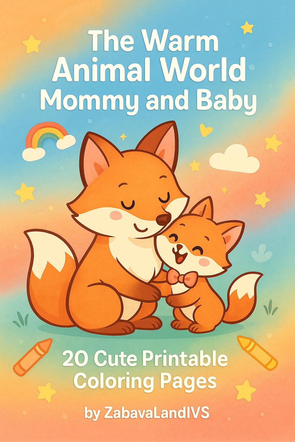 Mommy and Baby Animal Coloring Pages | Cute Printable Coloring Book for ...