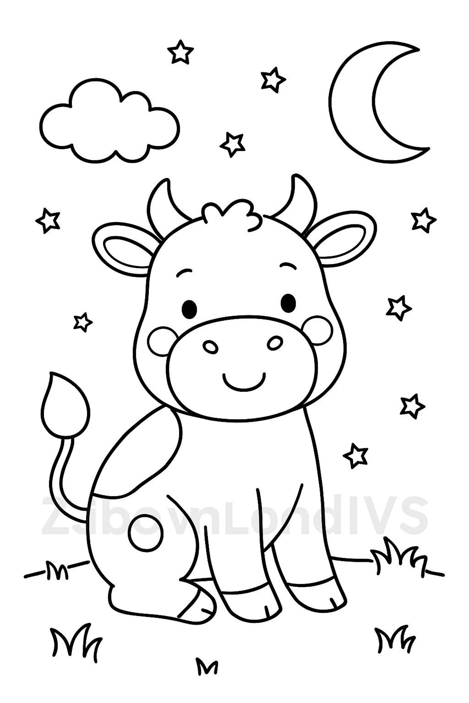 Cute Animal Coloring Book for Kids – 20 Printable Pages – Toddler ...