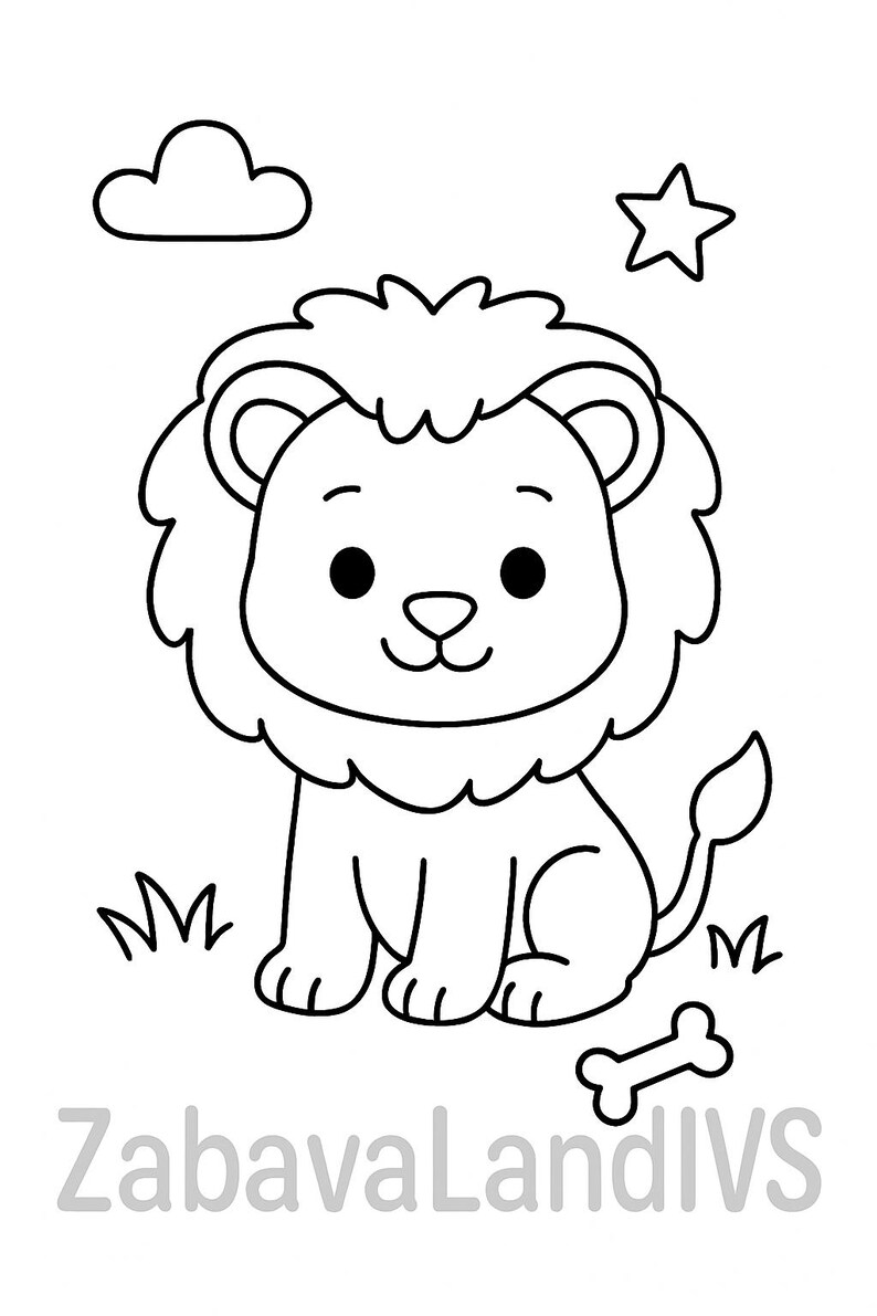 Cute Animal Coloring Book for Kids – 20 Printable Pages – Toddler ...
