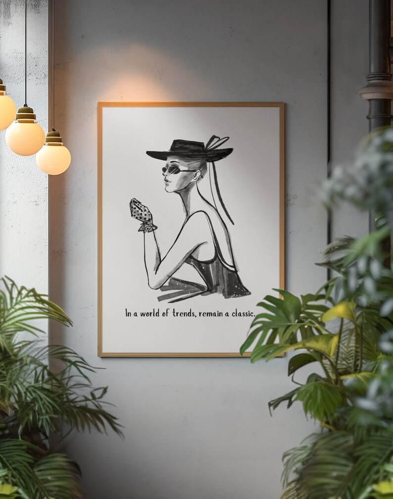 Classic Woman PRINTABLE Artwork, Downloadable Prints, PRINTABLE Wall ...