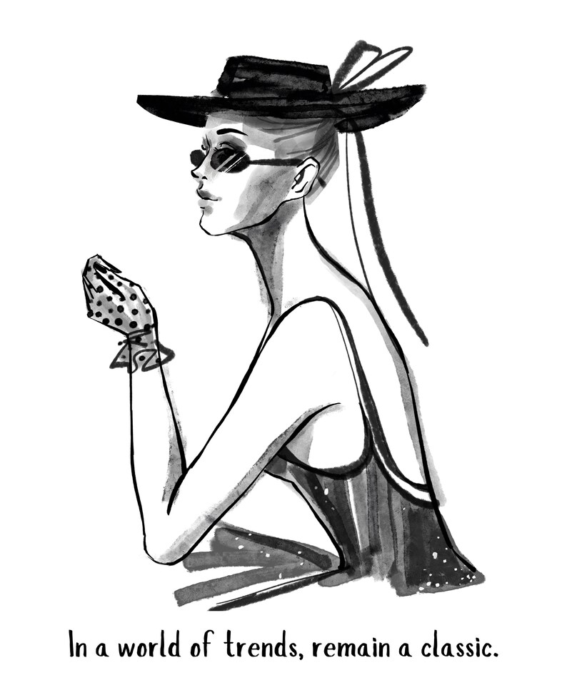 Classic Woman PRINTABLE Artwork, Downloadable Prints, PRINTABLE Wall ...