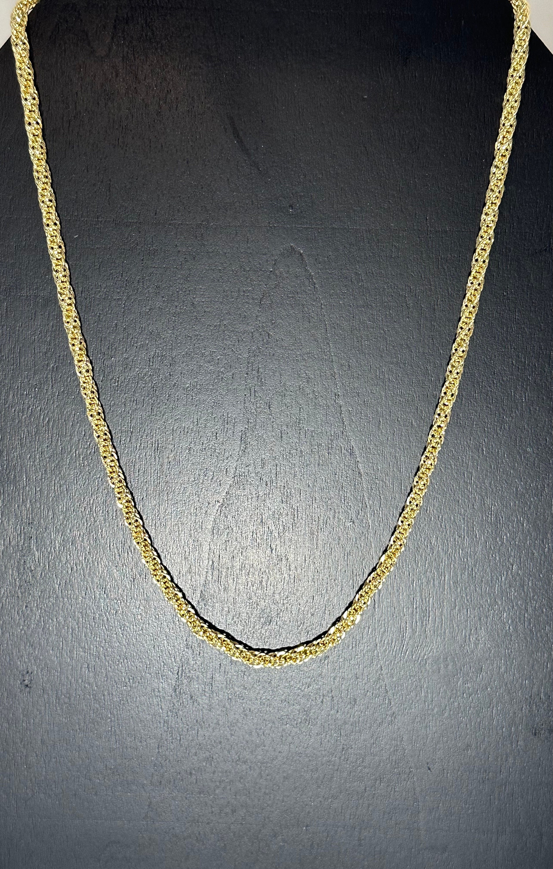 14 Carat Yellow Gold Chain, 9.9 Gram Rolled Gold Serpentine Links, 44 ...
