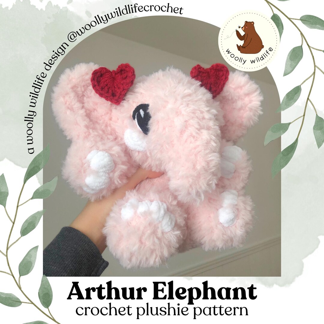 Arthur Elephant Crochet Plushie PATTERN - Etsy