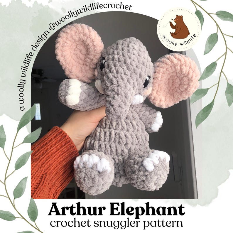 Arthur Elephant Crochet Snuggler PATTERN - Etsy