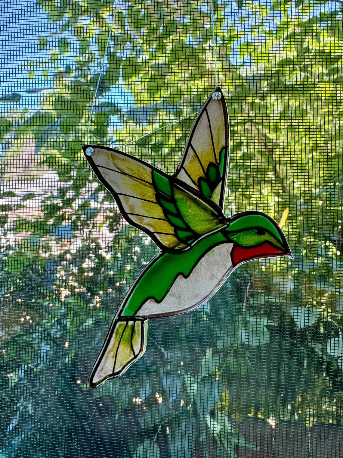 Stained Glass Hummingbird Suncatchers Window Hanging for Home Decor or ...