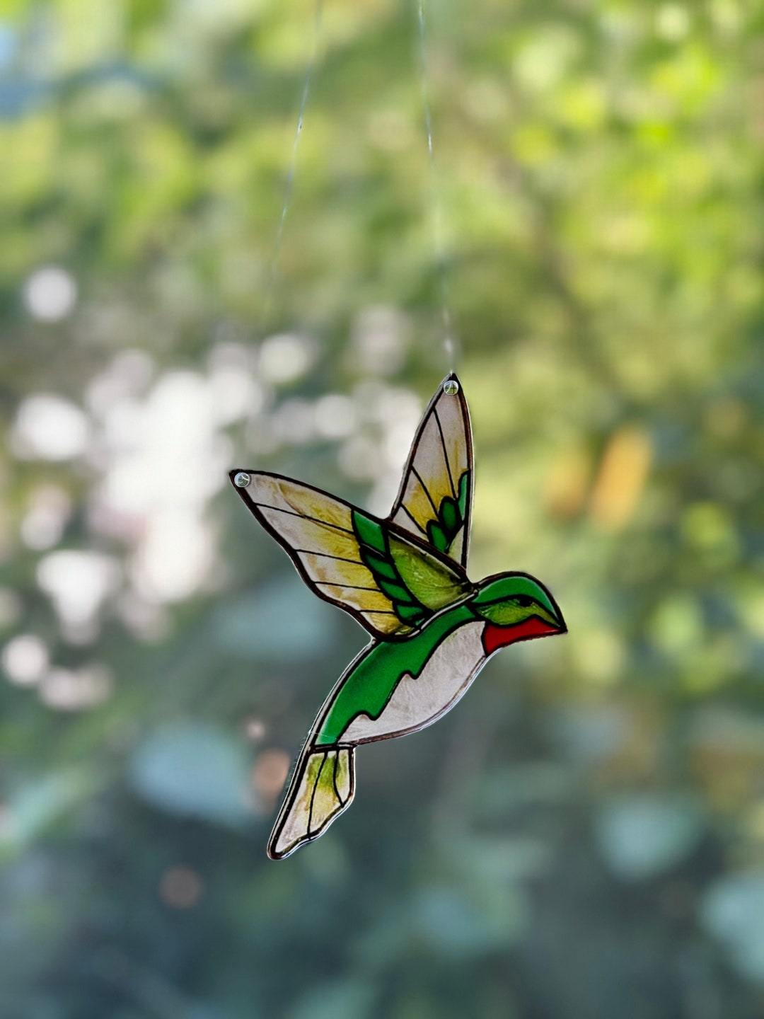 Stained Glass Hummingbird Suncatchers Window Hanging for Home Decor or ...