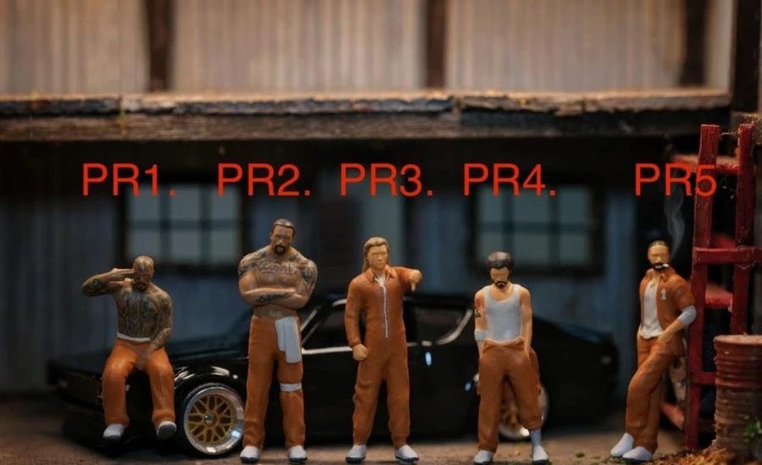 1/64 Scale Miniature Prisoner Men Inmates Jailed Men Mini Figure Hand ...