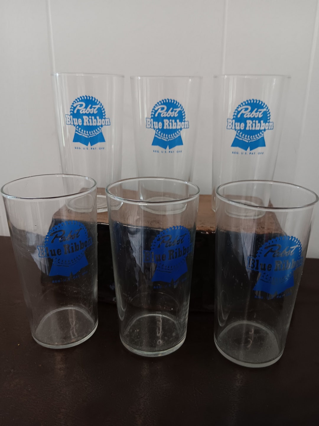 Vintage Pabst Blue Ribbon PBR pony Beer Glasses Set of Six Perfect - Etsy