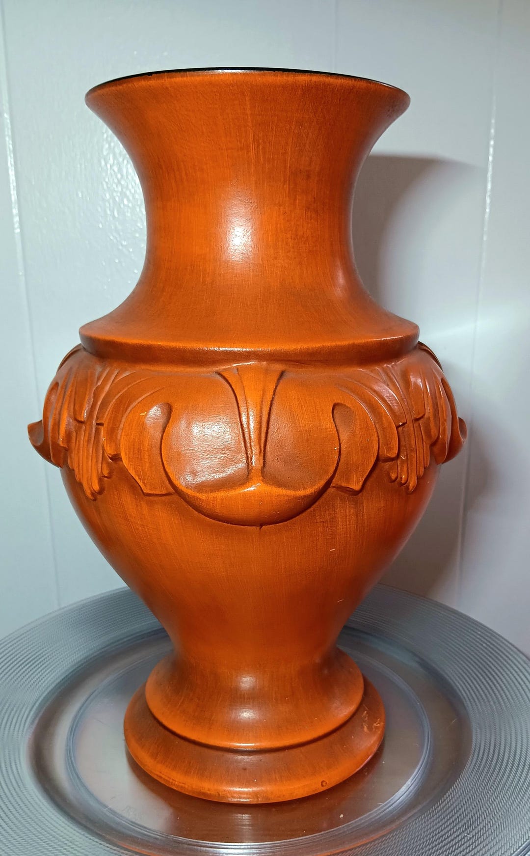 Vintage Royal Haeger Greco Roman Pottery Vase Mid Century Burnt Orange ...