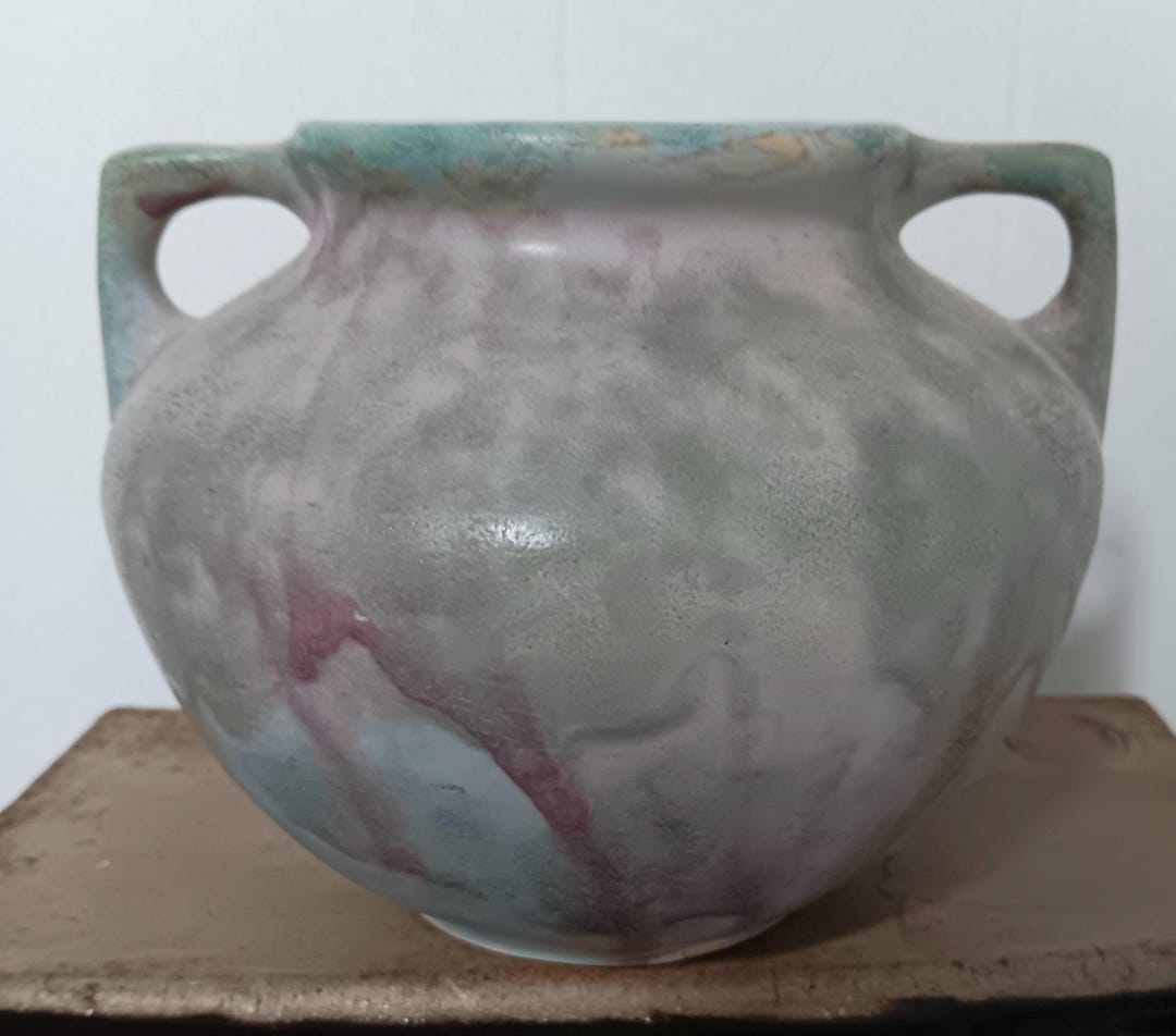 Burley Winter Pottery Number 42 Aqua and Grey Over Rose 1930s - Etsy