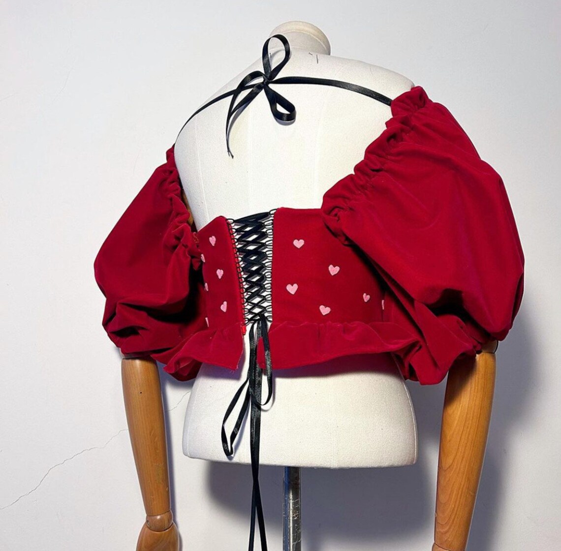 Corset With Hearts Pink and Red - Etsy