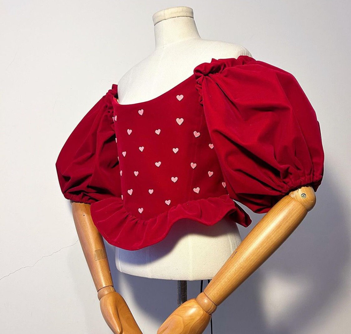 Corset With Hearts Pink and Red - Etsy