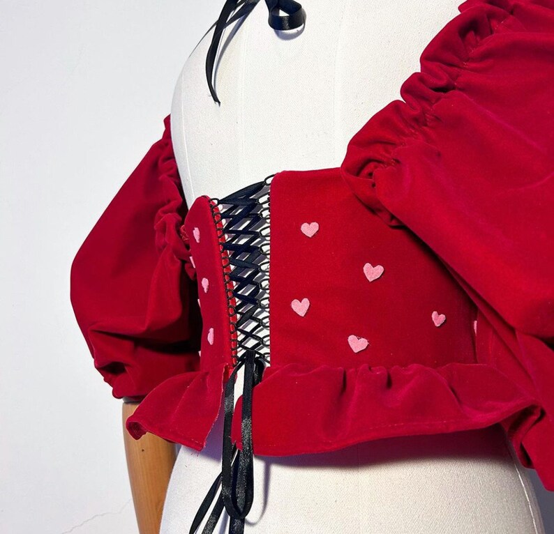 Corset With Hearts Pink and Red - Etsy