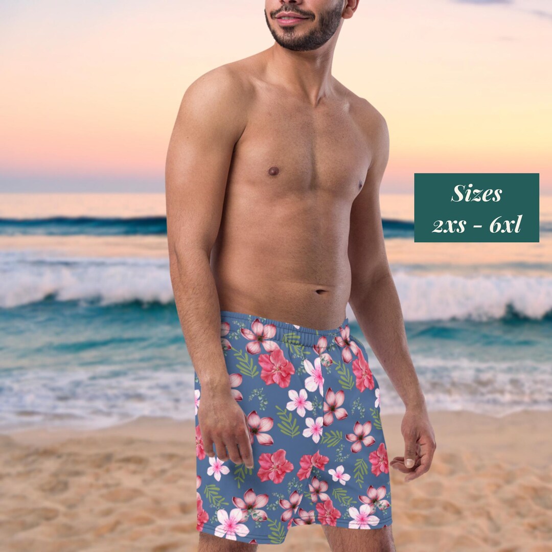 Guys Swim Trunks Vibrant Floral Design Gift for Dad Swimming Shorts ...