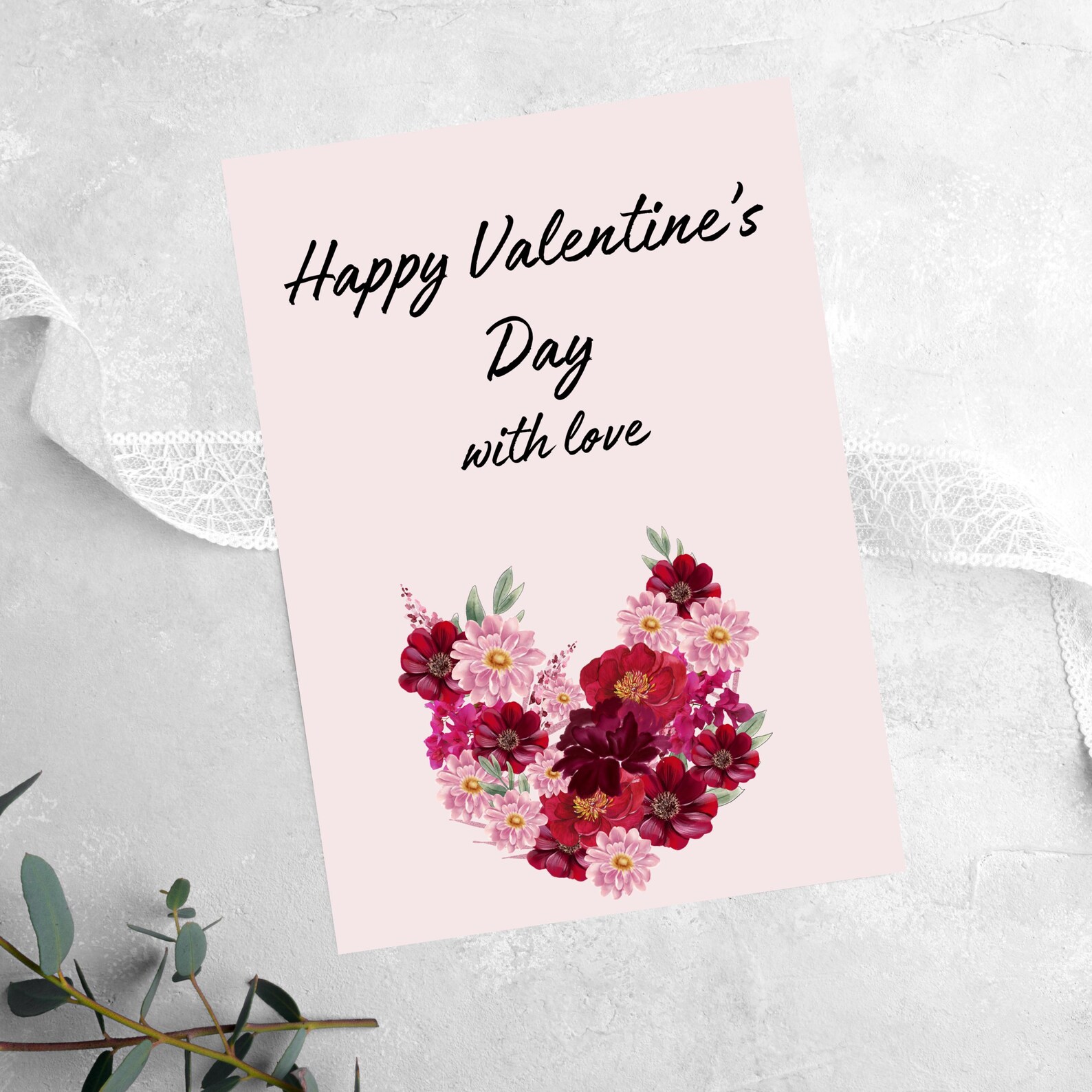 Printable Valentine Card Digital Download Romantic Printable Love Note ...