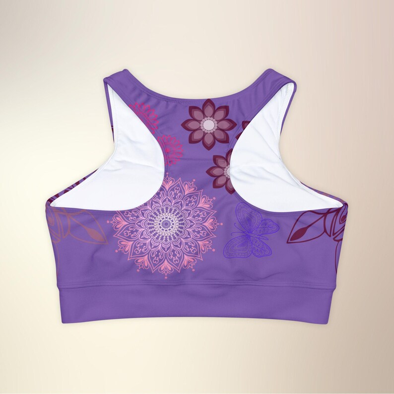 Womens Mandela Print Padded Longline Sports Bra Impact Sports Bra for ...