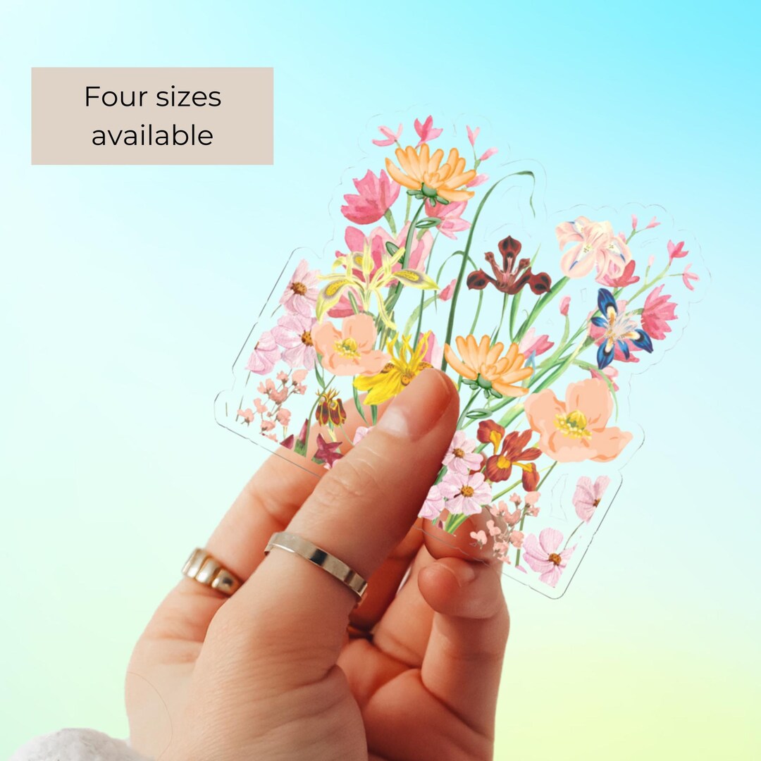Floral Kiss Cut Wildflower Sticker for Planner Decoration Botanical ...