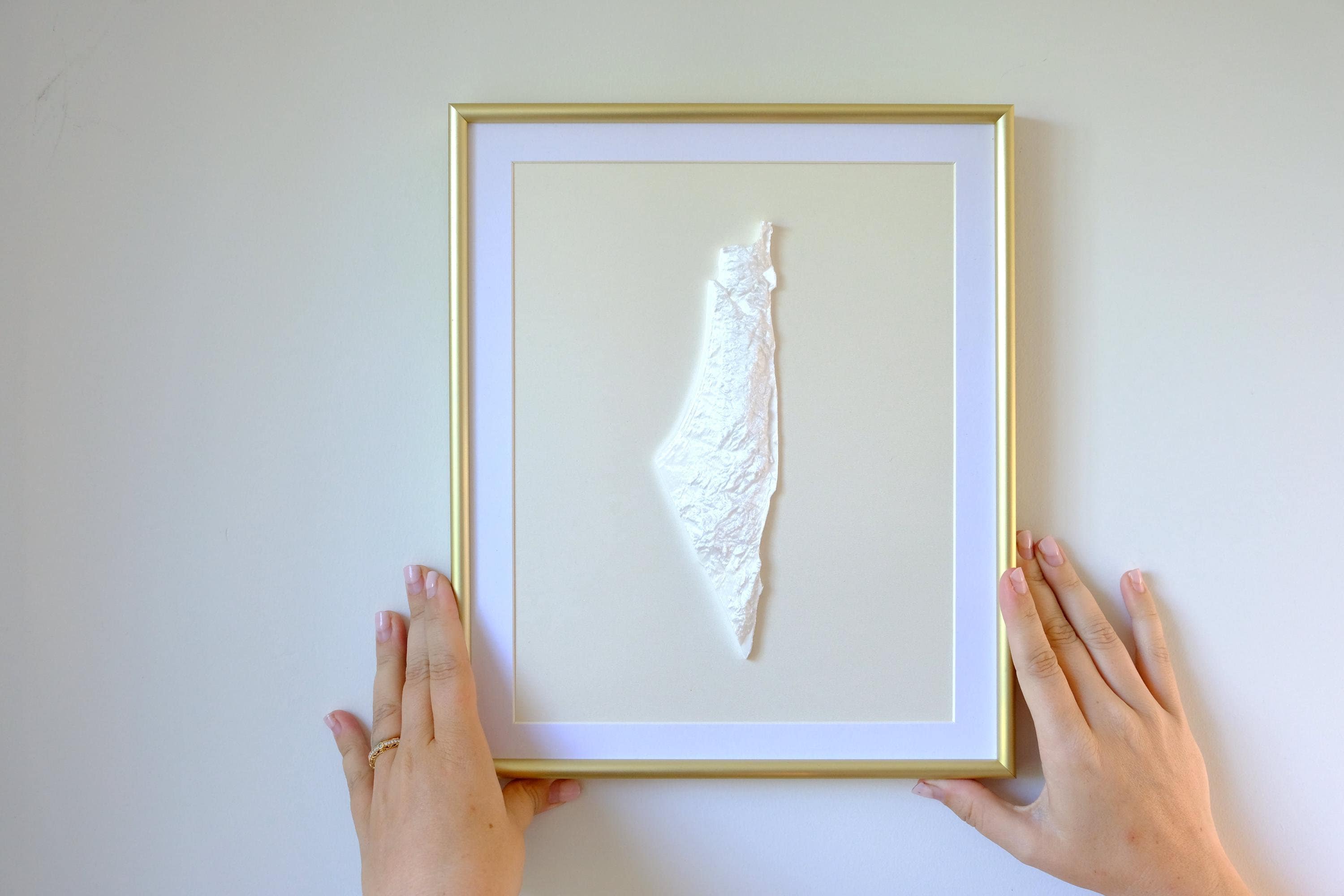 Palestine 3d-topographical Map Frame Home Decor Wall Art Freedom ...