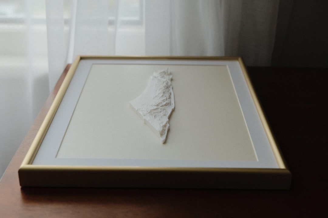 Palestine 3d-topographical Map Frame Home Decor Wall Art Freedom ...