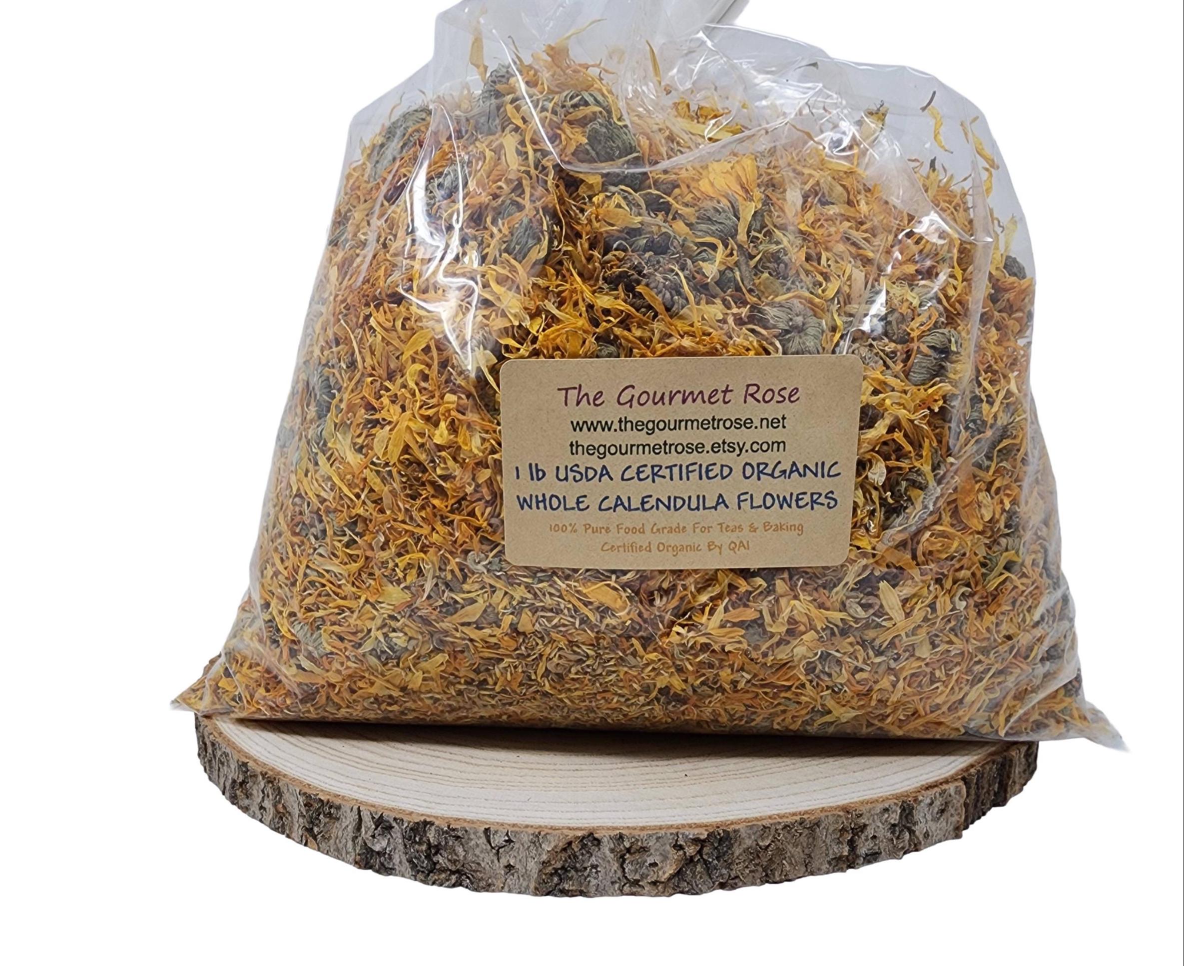 1 Lb ORGANIC CALENDULA MARIGOLD Whole Certified Kosher Flowers Dried ...