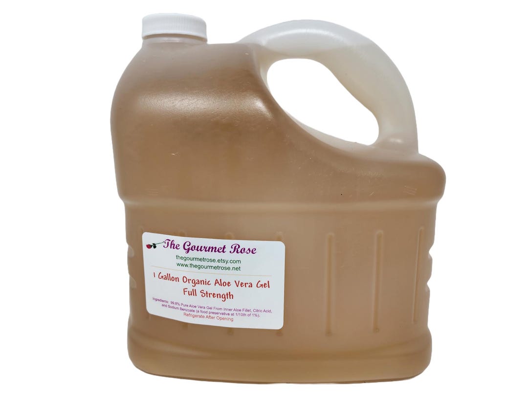 1 GALLON ORGANIC ALOE Vera Juice Gel Inner Filet Cold Pressed Processed ...